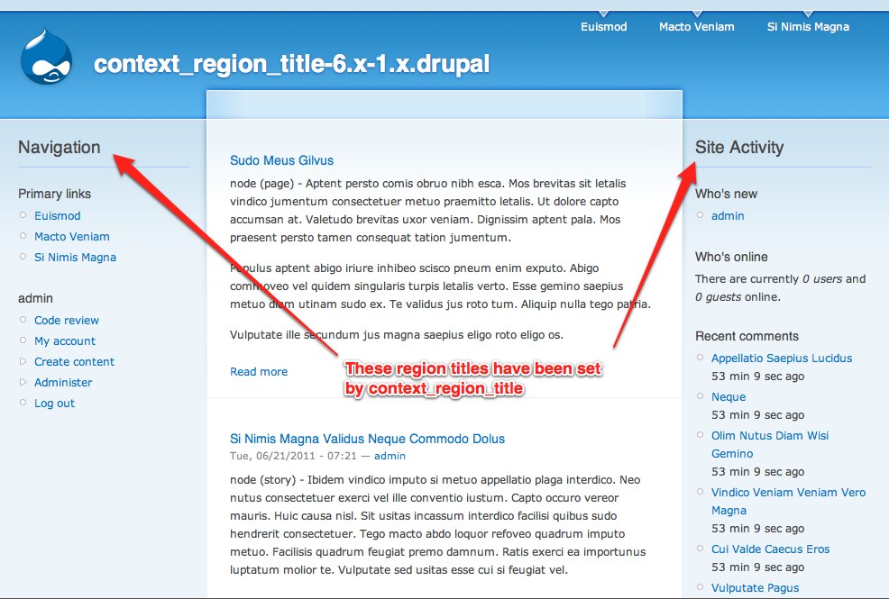 Context Region Title | Drupal.org